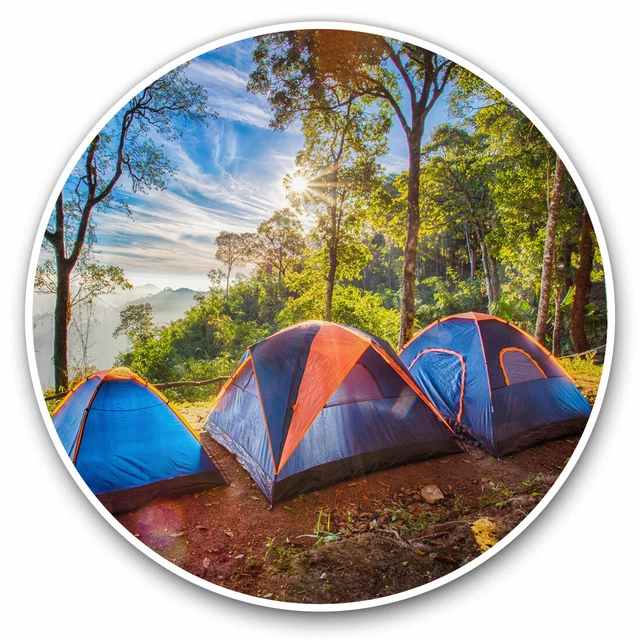 Kira Sticker With Camping Family Tent Camp Site Cool Gift Decorative ...