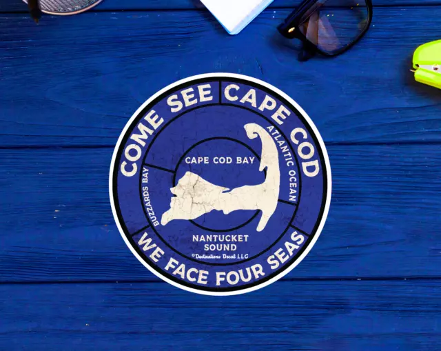 Kira Sticker With Cape Cod, Massachusetts Four Seas Vintage Travel ...