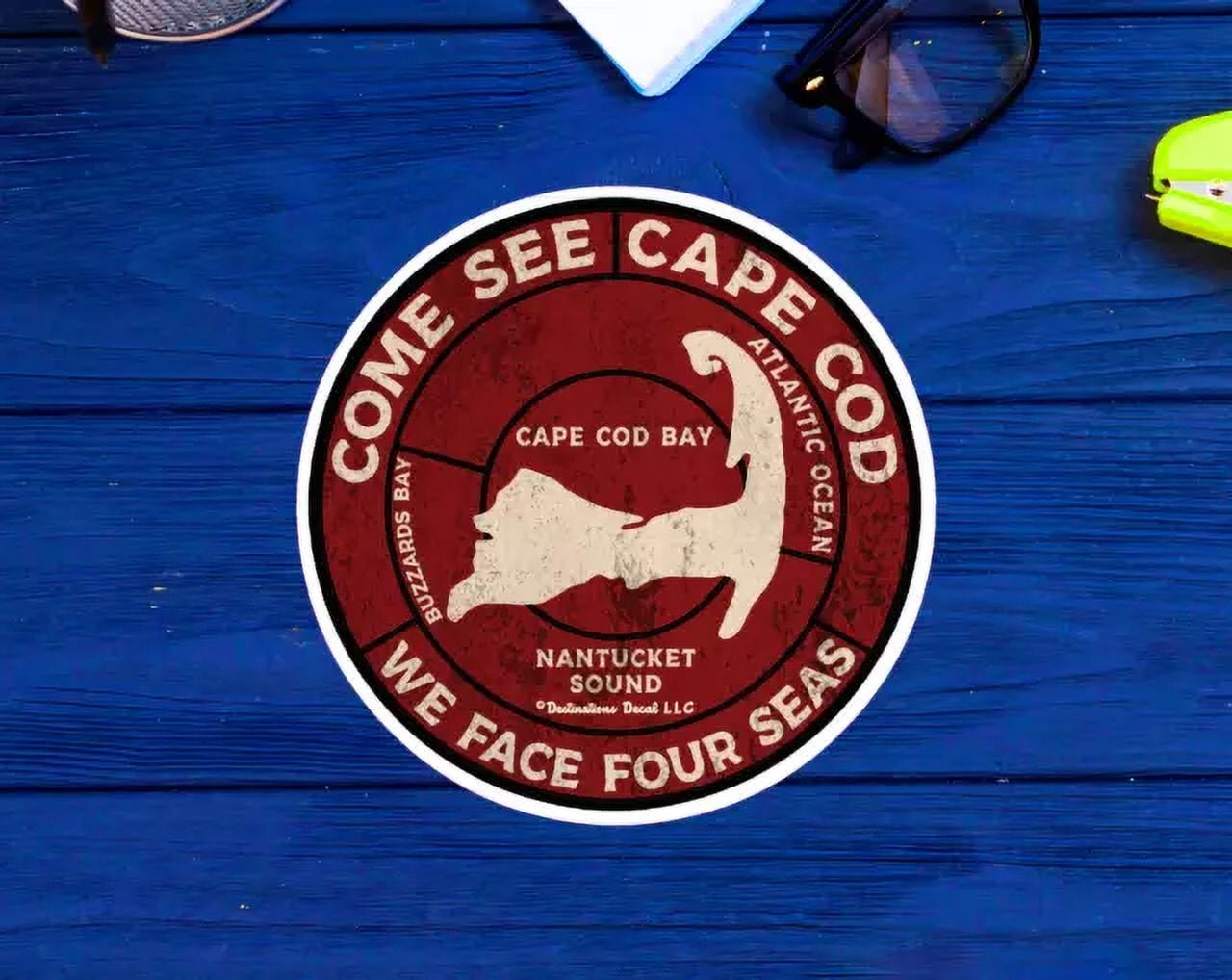 Kira Sticker With Cape Cod, Massachusetts Four Seas Vintage Travel ...