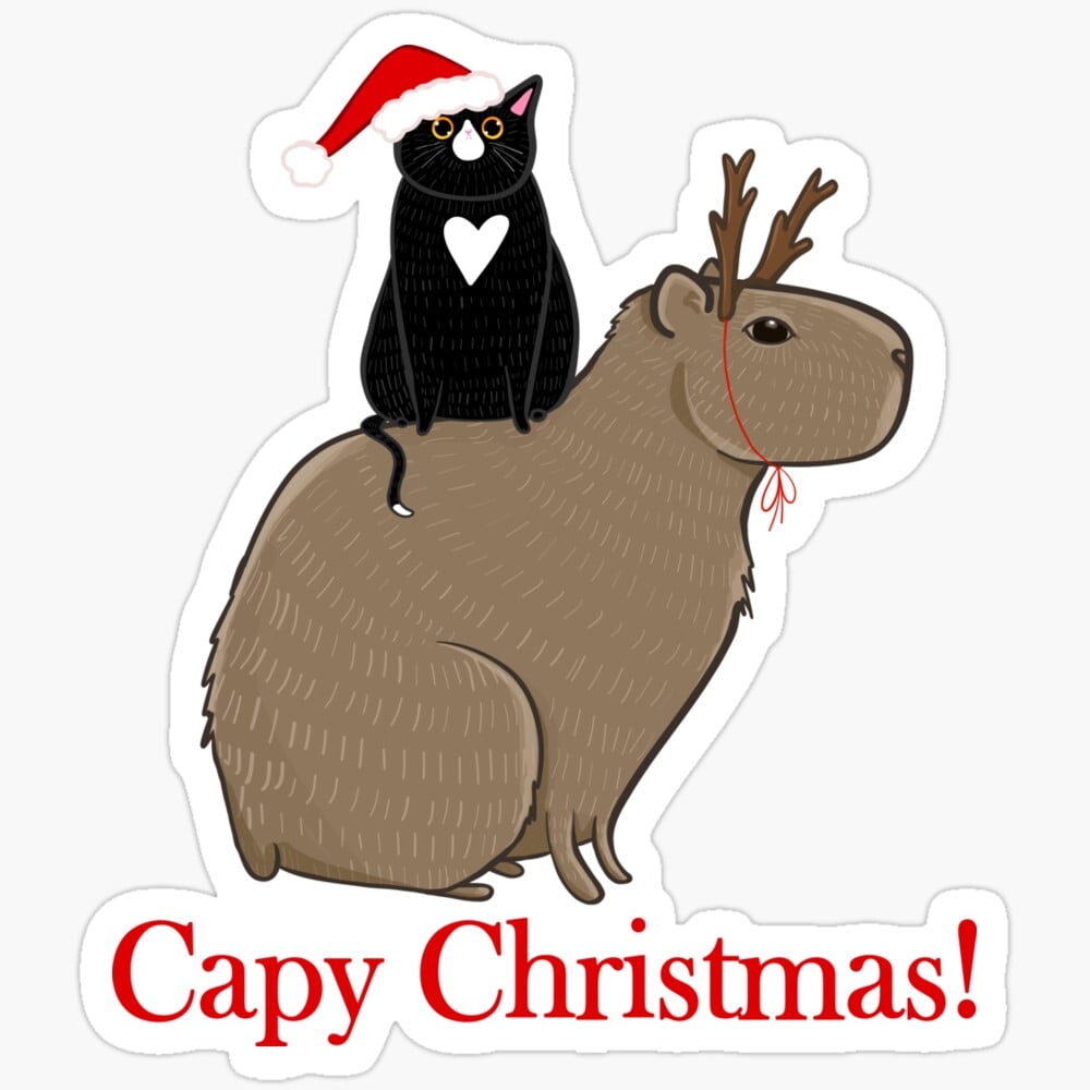 Kira Sticker - Capy Christmas 2 - Phone Stickers, Waterproof Decals ...