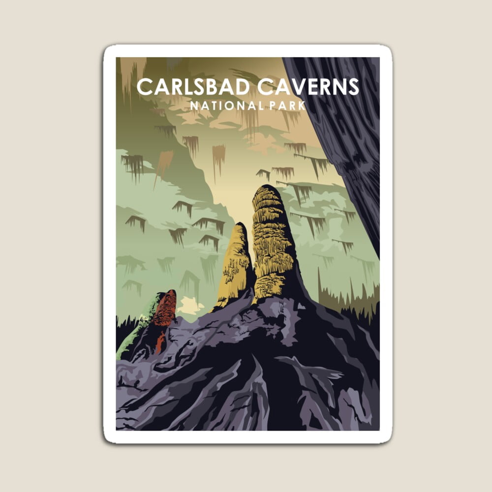 Kira Sticker With Carlsbad Caverns National Park Vintage Travel Poster ...