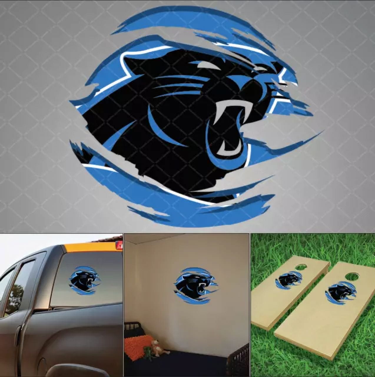 Kira Sticker With Carolina Carolina Football Team Distressed Scratched ...