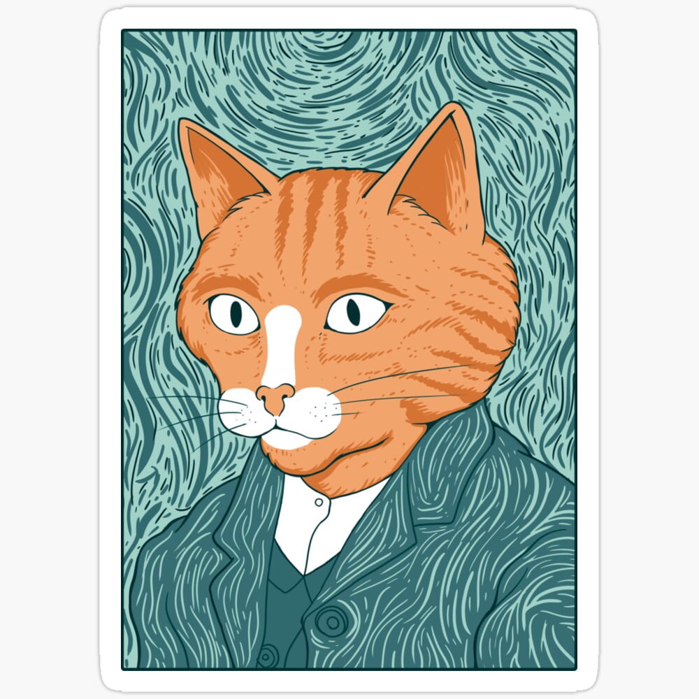 Kira Sticker - Cat Gogh Perfect Sticker Gift For Everyone ) - Walmart.com