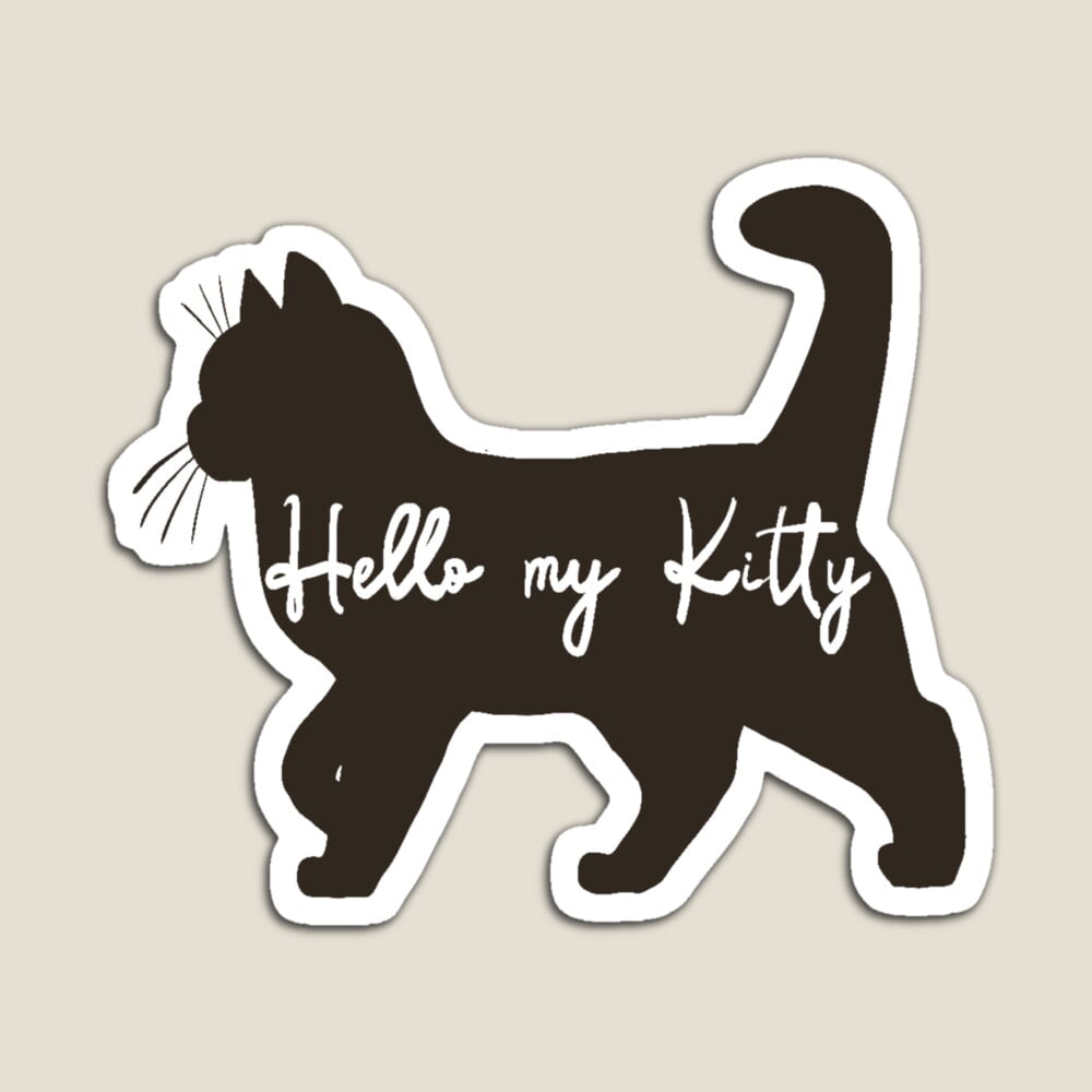 Kira Sticker With Cat With The Inscription Hello My Kitty Decorative ...
