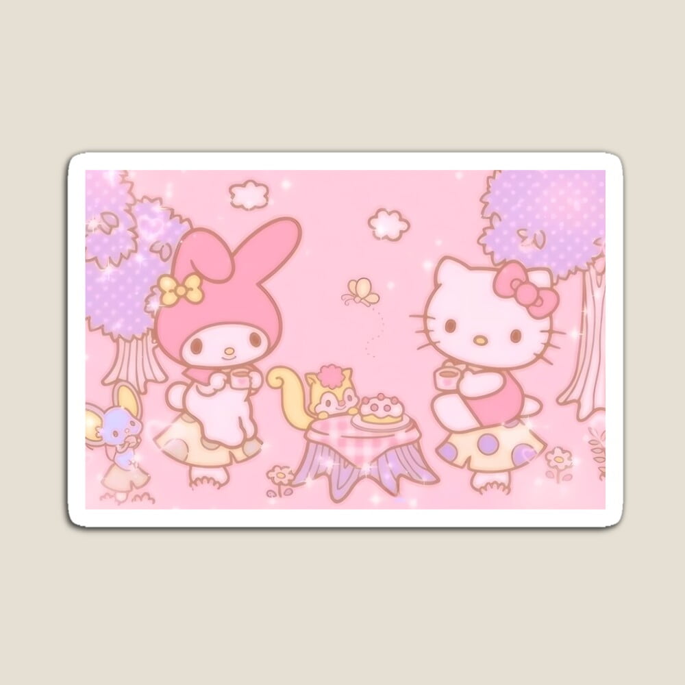 Kira Sticker With Cat Kitty And My Melody Forest Tea Party Decorative ...