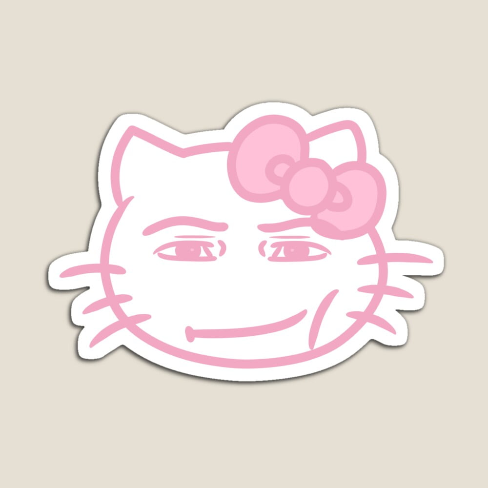Kira Sticker With Cat Kitty Roblox Face Cute And Meme-Worthy Decorative ...