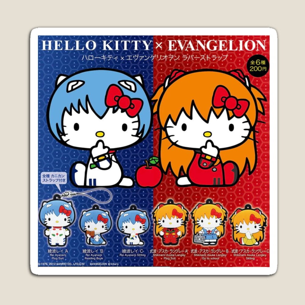 Kira Sticker With Cat Kitty Sanrio Neon Genesis Evangelion Collab ...