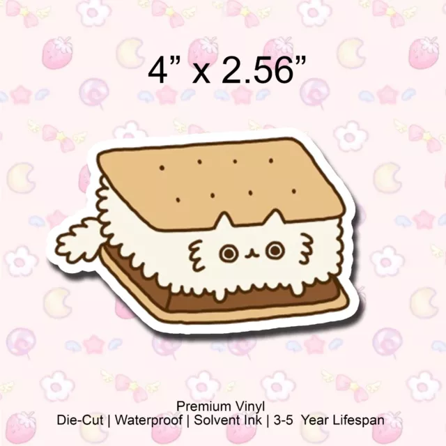 Kira Sticker With Cat Sandwich Kitty Smores Toast Kawaii Cat Lover ...