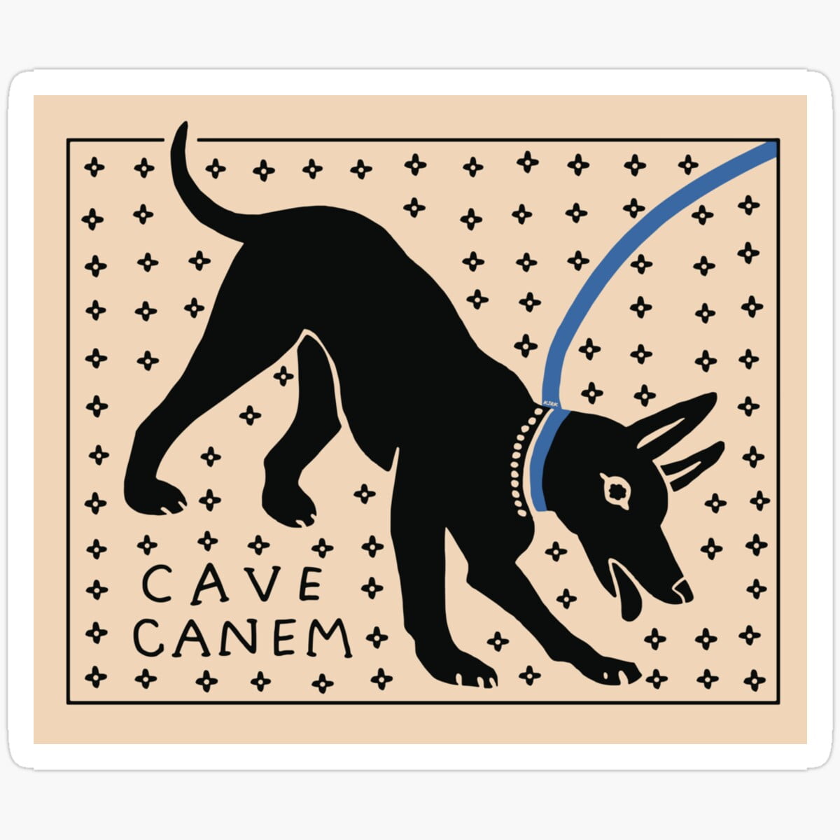 Kira Sticker - Cave Canem Sticker, Funny Waterproof Decal For Pet ...