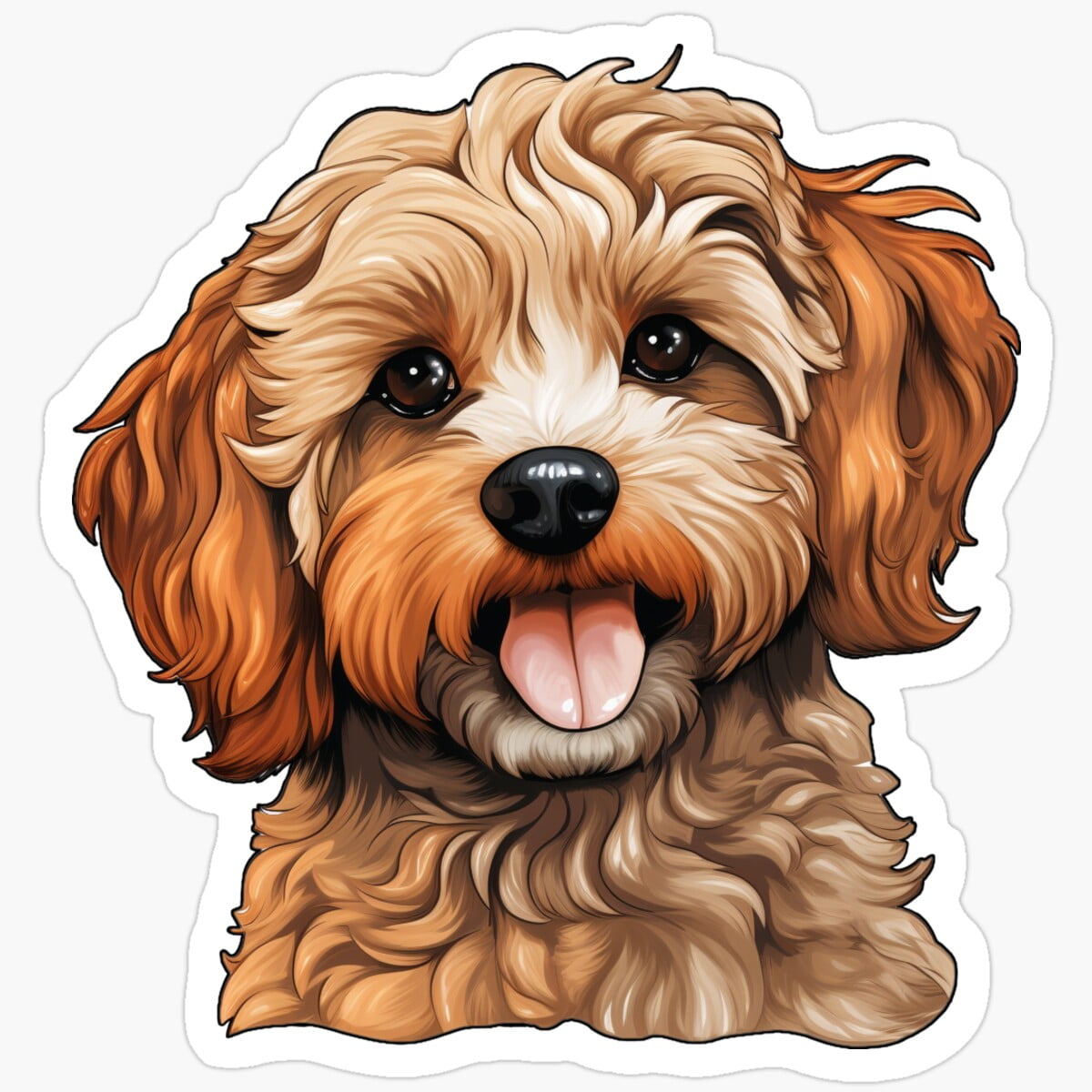Kira Sticker - Cavoodle Doodle Dog Sticker, Funny Waterproof Decal For ...