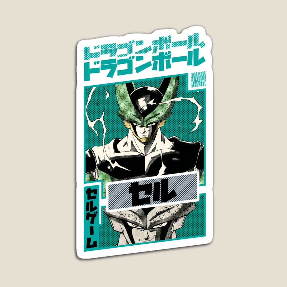 Kira Sticker With Cell = Dragon Ball Z = Manga Panel Design S02.5 ...