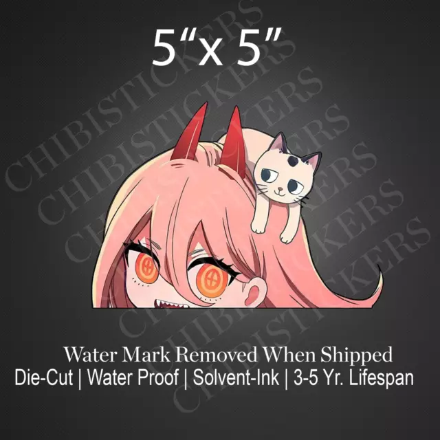 Kira Sticker With Chainsaw Man Red Horns Girl Power Chibi Anime Jdm ...