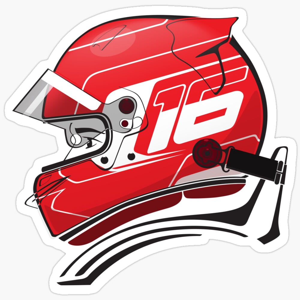 Kira Sticker - Charles Leclerc 2024 Helmet - Phone Stickers, Waterproof ...