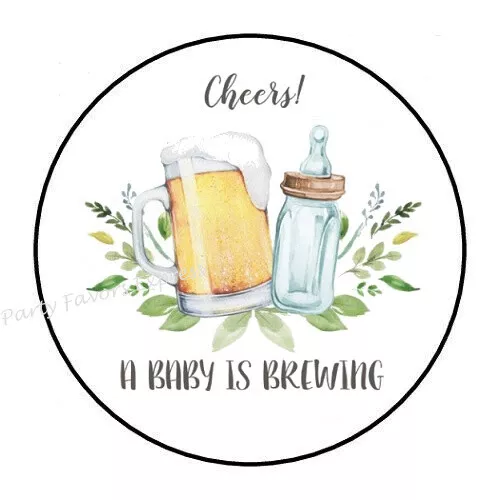 Kira Sticker With Cheers A Baby Is Brewing Baby Shower Decorative ...