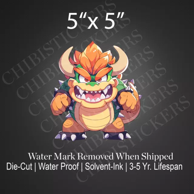 Kira Sticker With Chibi Bowser Luigi Daisy Super Mario Vinyl Waterproof ...