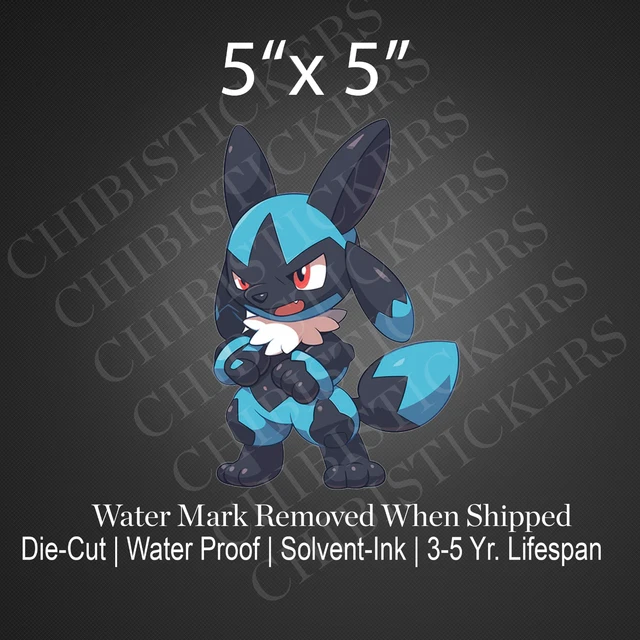 Kira Sticker With Chibi Lucario Pokemon Anime Silly Vinyl Waterproof ...