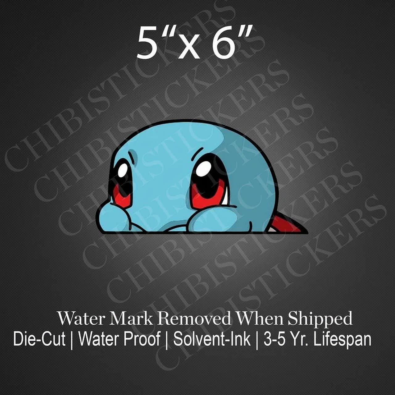 Kira Sticker With Chibi Squirtle Pokemon Kawaii Bulbasaur Peeker Anime ...