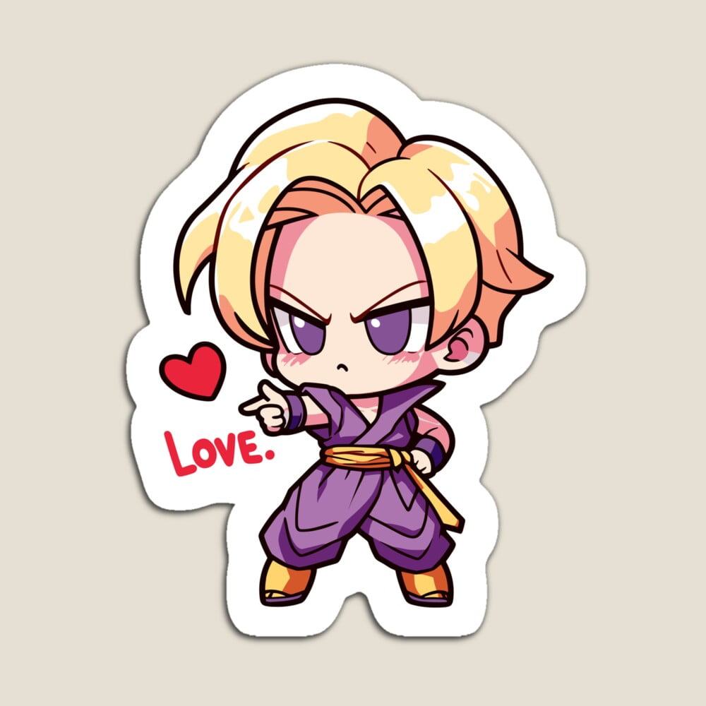 Kira Sticker With Chibi Trunks - Flirting And Love Sticker Decorative ...
