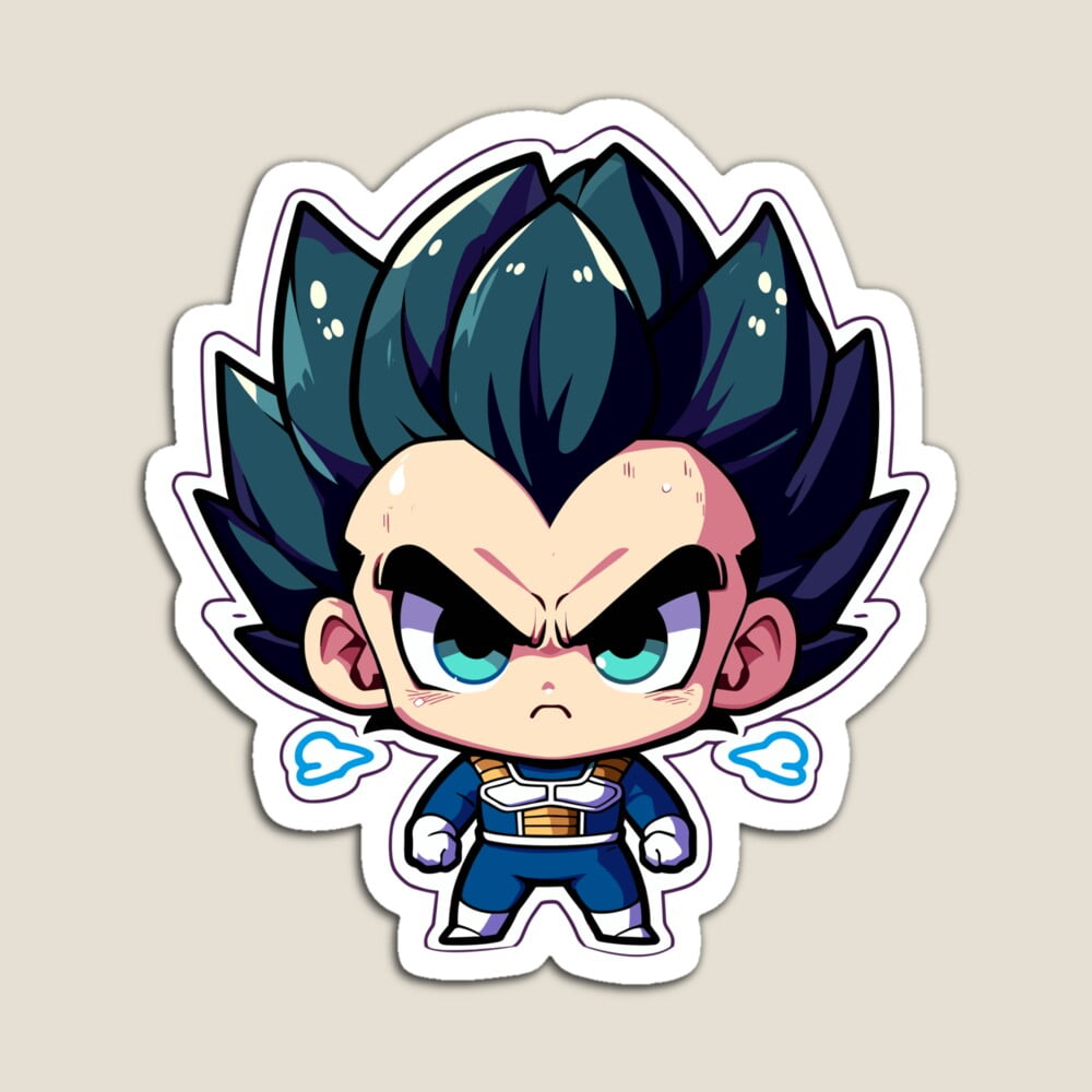 Kira Sticker With Chibi Vegeta - Mad And Ready To Fight Sticker ...