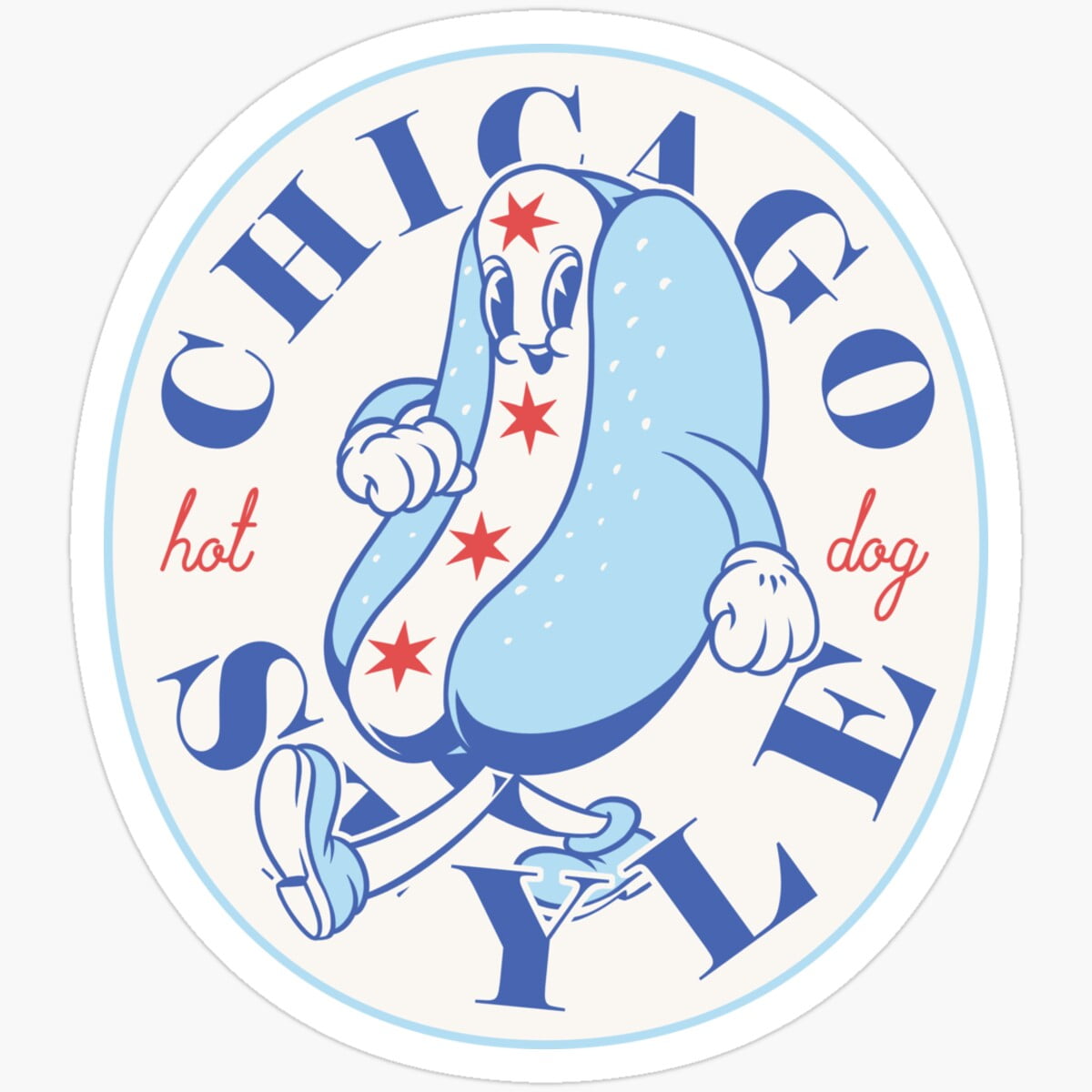 Kira Sticker - Chicago Style Hot Dog Flag | Chicago Illinois State ...