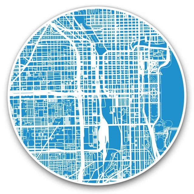 Kira Sticker With Chicago Usa Urban Street Map Cool Gift Decorative ...