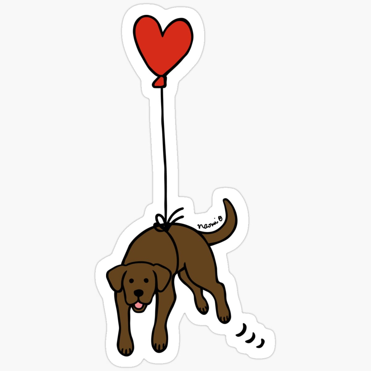 Kira Sticker - Chocolate Labrador Floating In The Air Sticker, Funny ...