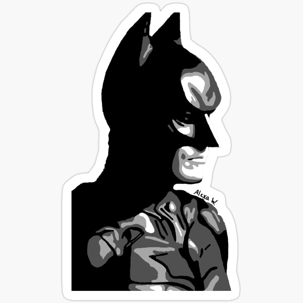 Kira Sticker Christian Bale Black And White Portrait - Perfect Birthday ...