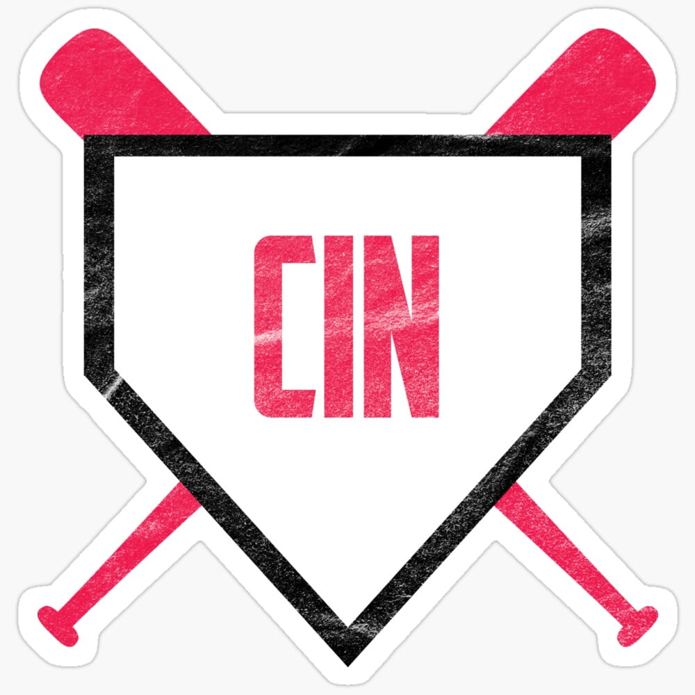 Kira Sticker - Cincinnati Abbreviation Retro Baseball Home Plate Design ...