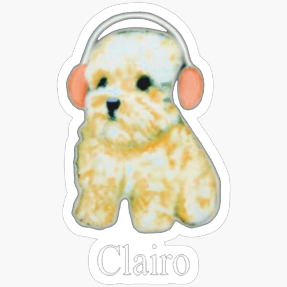 Kira Sticker - Clairo Dog Hoodie - Clairo Dog With Headphones Puppy ...