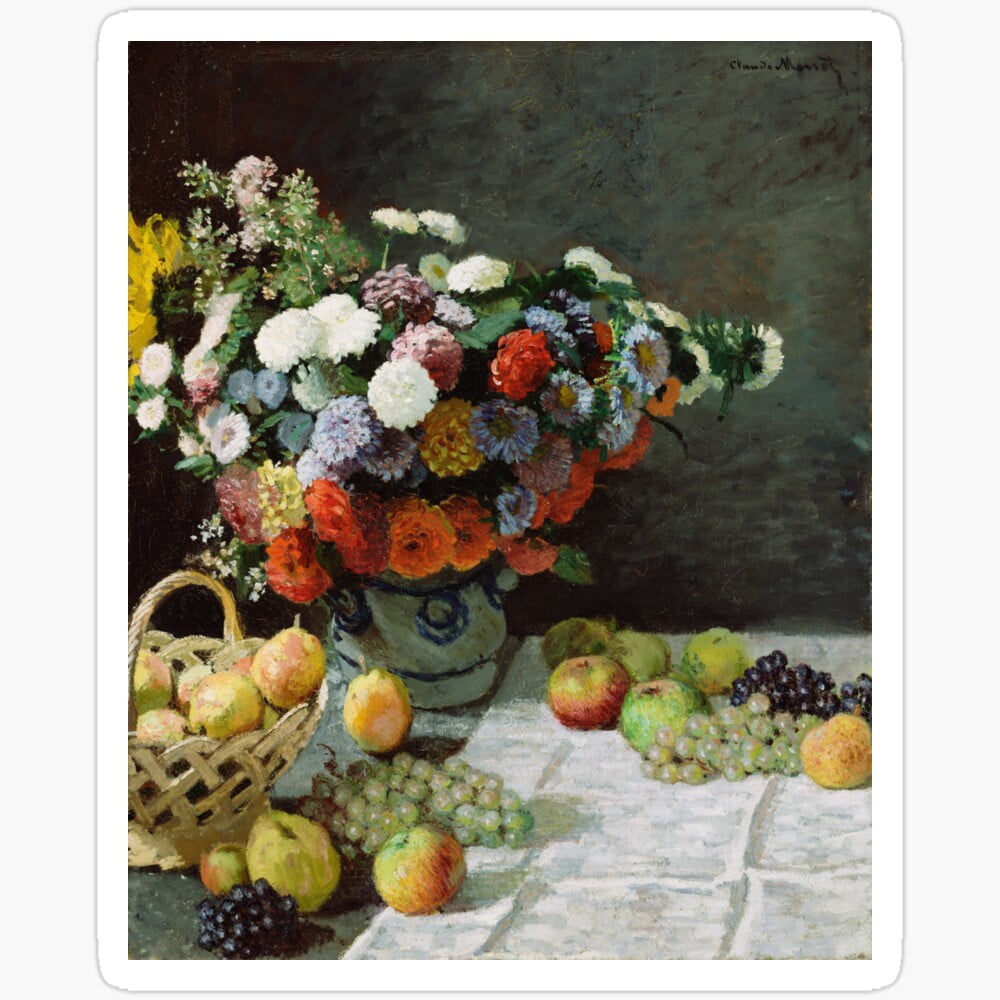 Kira Sticker Claude Monet Still Life With Flowers And Fruit - Perfect ...