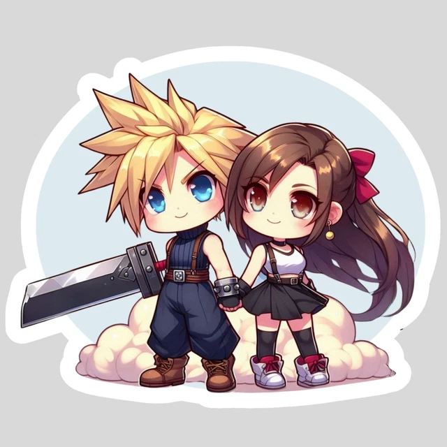 Kira Sticker With Cloud Strife, Tifa Lockhart, Final Fantasy Vii, Ff7 ...