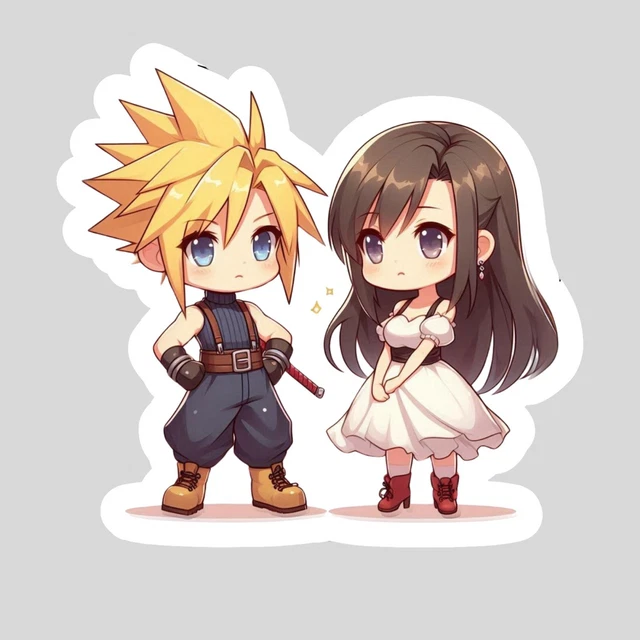 Kira Sticker With Cloud Strife, Tifa Lockhart, Final Fantasy Vii, Ff7 ...