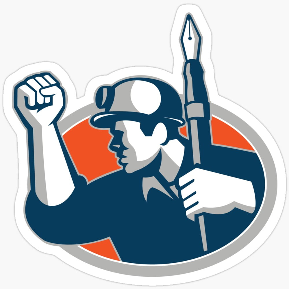Kira Sticker - Coal Miner Holding Pen Mascotperfect Sticker Gift For ...