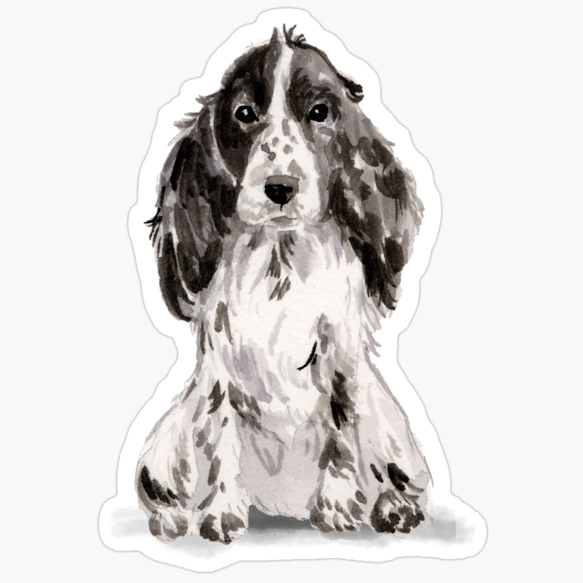 Kira Sticker - Cocker Spaniel Illustration Sticker, Funny Waterproof ...