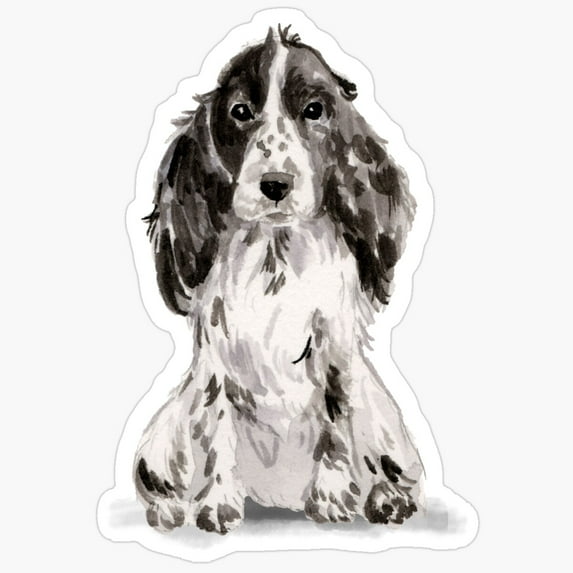 Kira Sticker - Cocker Spaniel Illustration Sticker, Funny Waterproof ...