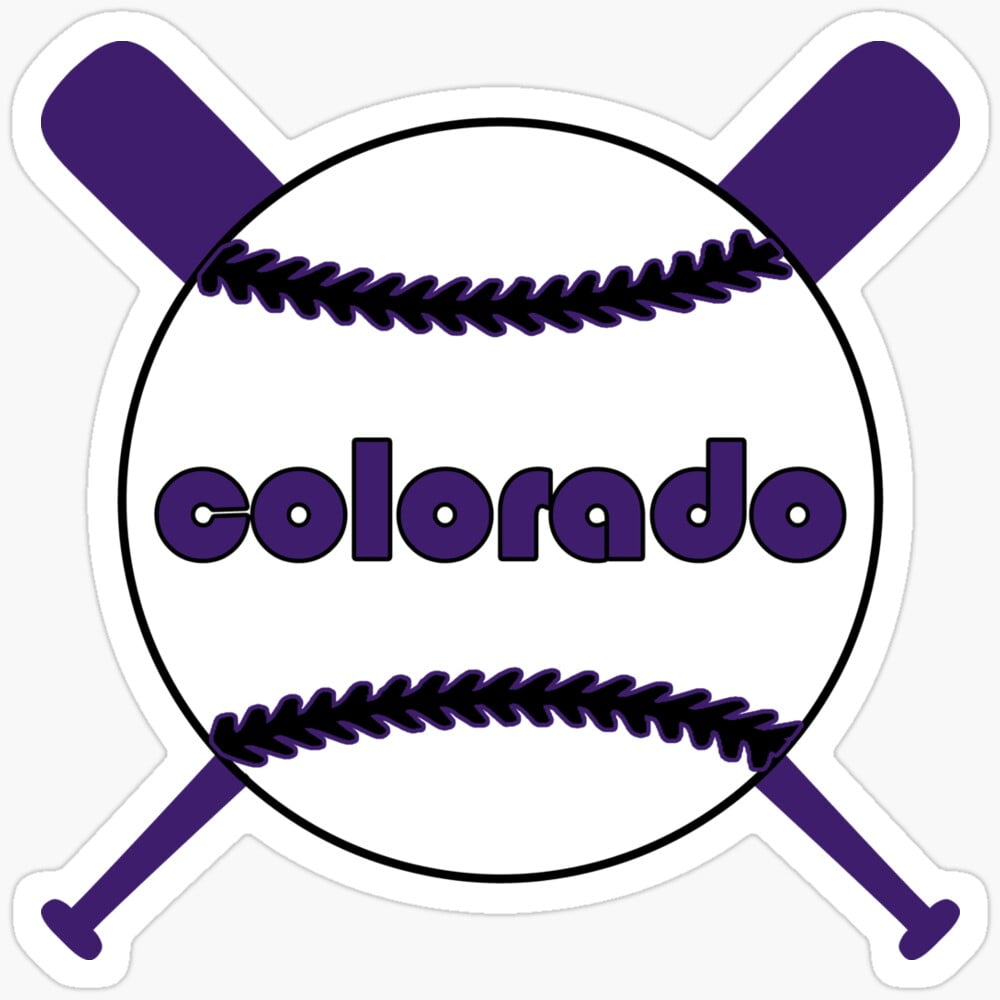 Kira Sticker - Colorado Retro Throwback Baseball With Crossed Bats ...