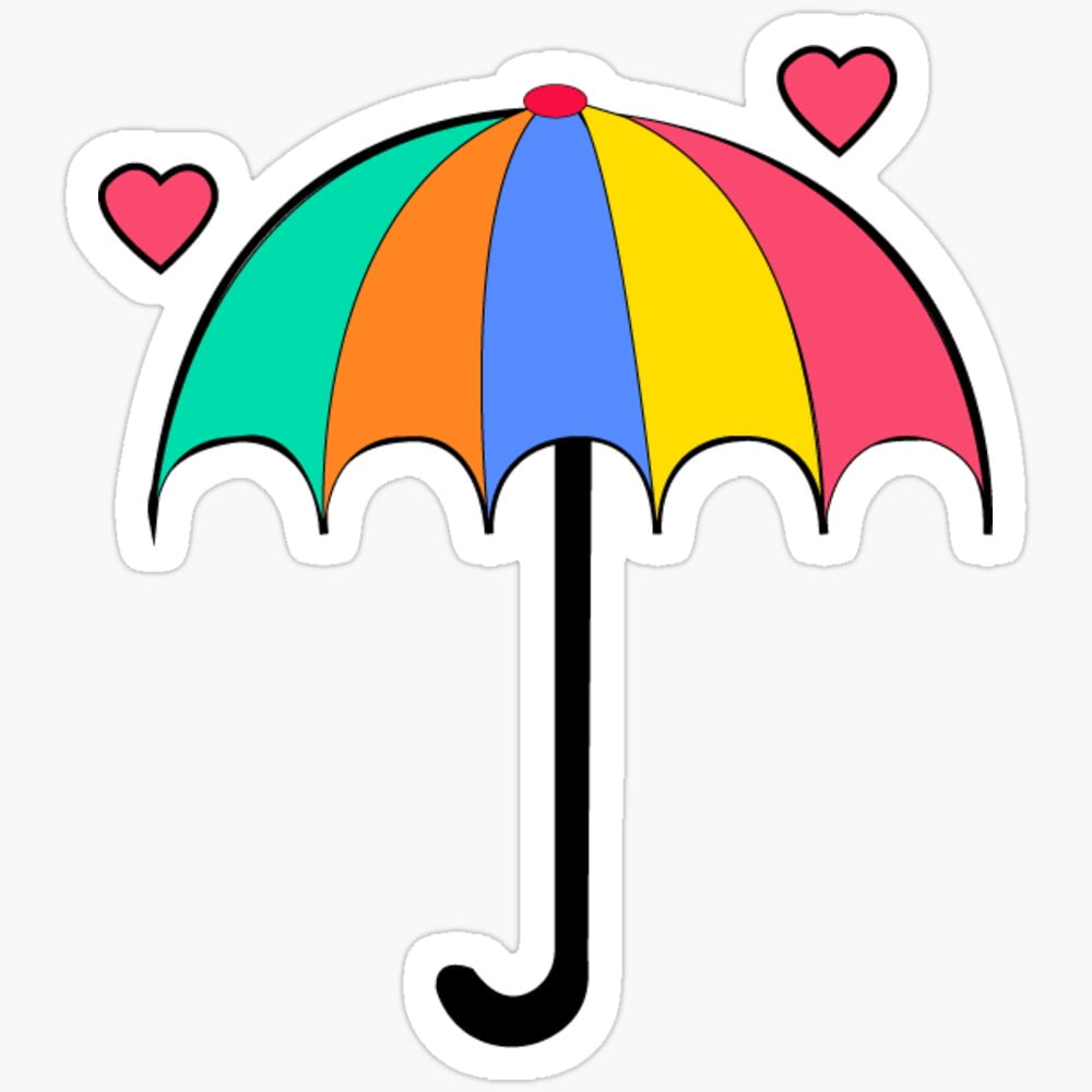 Kira Sticker - Colorful Umbrella - Phone Stickers, Waterproof Decals ...