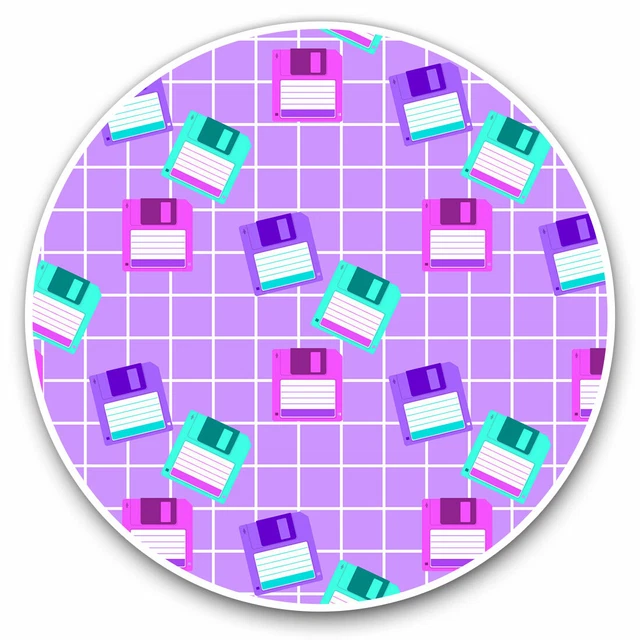 Kira Sticker With Computer Floppy Disk Purple Pattern Cool Gift ...