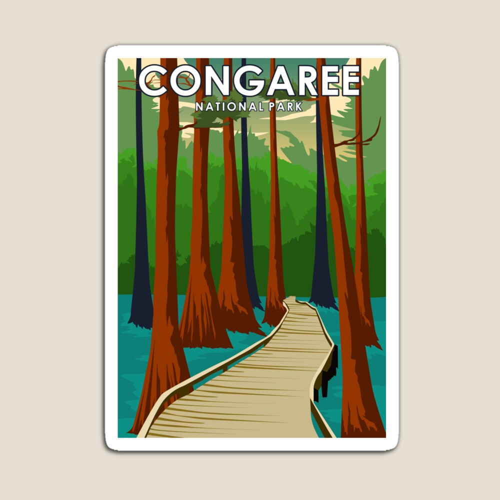Kira Sticker With Congaree National Park Vintage Minimal Travel Poster ...