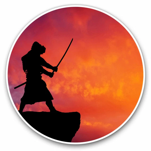 Kira Sticker With Cool Black Samurai Warrior Sunset Cool Gift ...