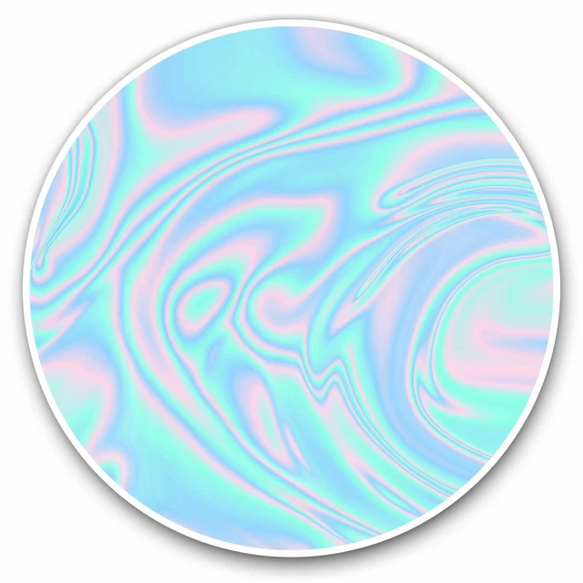 Kira Sticker With Cool Blue Pink Marble Effect Ink Art Cool Gift ...