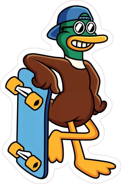 Kira Sticker With Cool Skateboarding Duck Window Decal Decorative ...