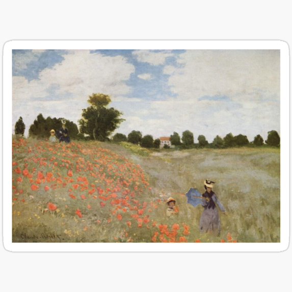 Kira Sticker - Coquelicots, La Promenade (Poppies), 1873 By Claude ...