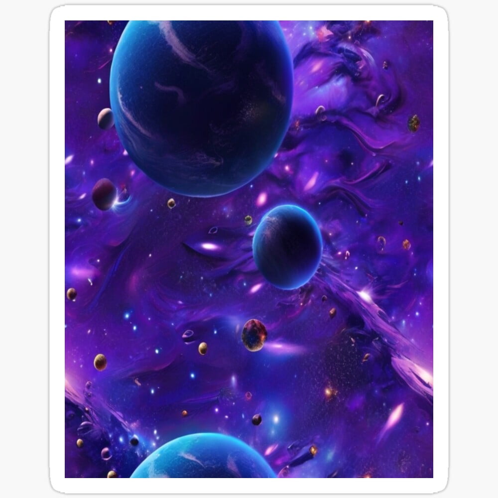 Kira Sticker - Cosmic-Themed Pattern Featuring Stars, Planets Gift For ...