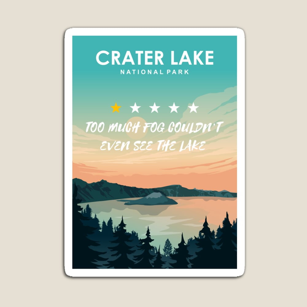 Kira Sticker With Crater Lake National One Star Review Subpar Park ...