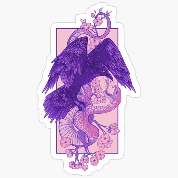 Kira Sticker - Crow And Snake - Phone Stickers, Waterproof Decals Water Bottles, - Walmart.com