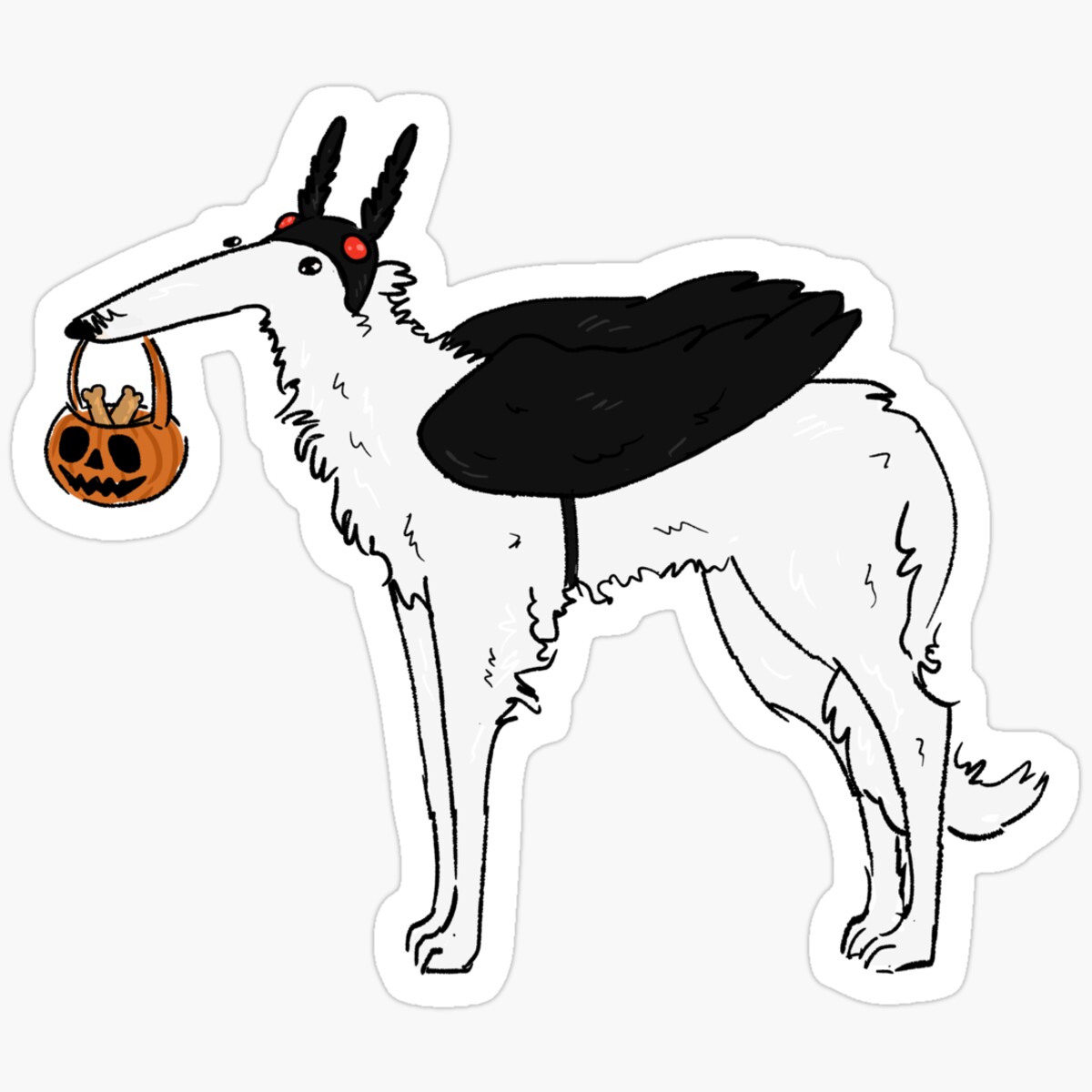 Kira Sticker - Cryptid Borzoi - Mothman Sticker, Funny Waterproof Decal ...