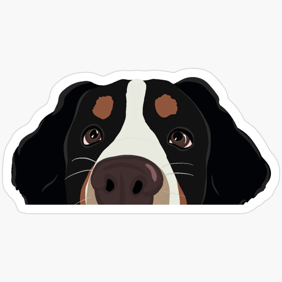 Kira Sticker - Curious Bernese Mountain Dog Sticker, Funny Waterproof ...