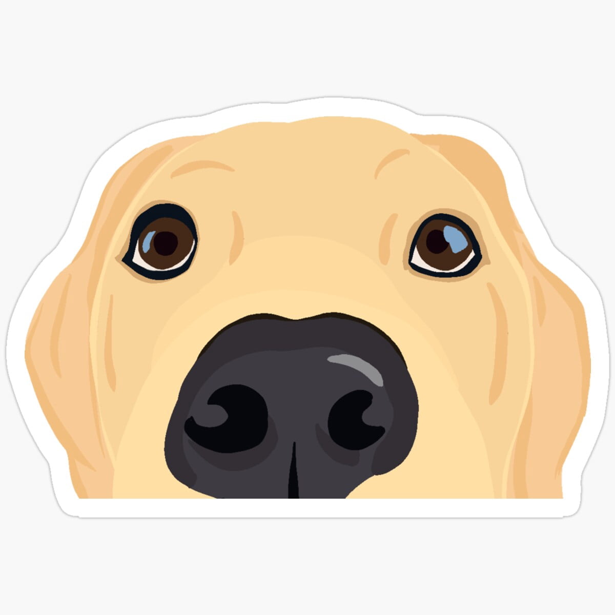 Kira Sticker - Curious Yellow Labrador Puppy Sticker, Funny Waterproof ...