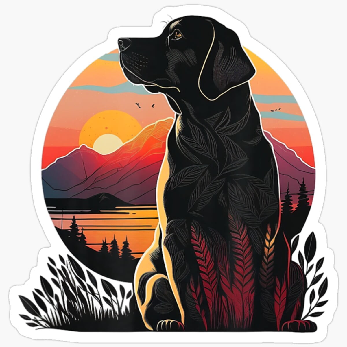 Kira Sticker - Cute Black Lab, Black Labrador Retriever Sticker, Funny ...